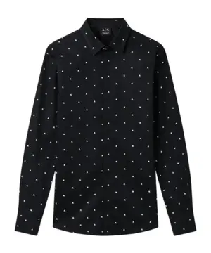 Armani Exchange Long-sleeved Shirt - Navy Blue