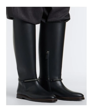 Brunello Cucinelli Monili Leather Knee-high Boots