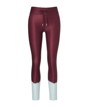 The Upside Rio Printed Cropped Leggings - Wine Red