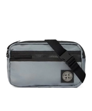 Stone Island Belt Bag With Zip Pocket And Compass Patch - Ash Grey