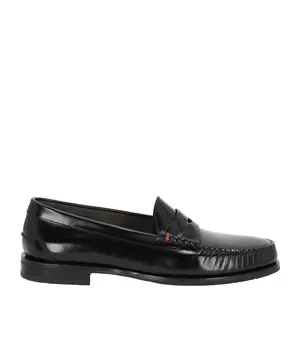 Santoni Penny Almond Toe Loafers - Black