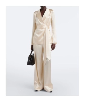 JOSEPH Archer Belted Silk Satin Jacket