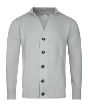 Eleventy Single-breasted Sweater With Ribbed Hem And Cuffs