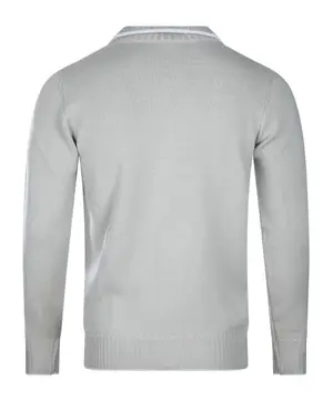 Eleventy Single-breasted Sweater With Ribbed Hem And Cuffs