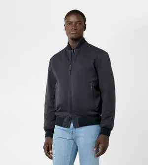 TOD'S Brera Bomber Jacket In Soft Touch Microfiber - Blue