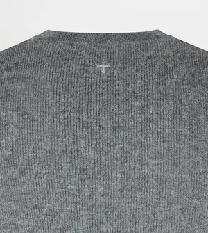 TOD'S Round-neck Cashmere Pullover With Suede Ribbing