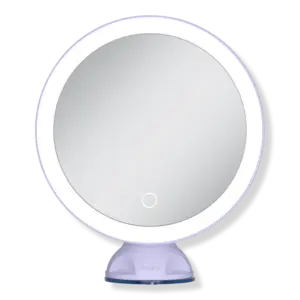 ZADRO Lighted Wall Mounted Suction Cup Makeup Mirror With 10x Magnification - Lavender