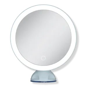 ZADRO Lighted Wall Mounted Suction Cup Makeup Mirror With 10x Magnification - French Blue