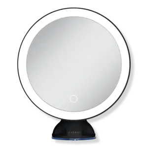 ZADRO Lighted Wall Mounted Suction Cup Makeup Mirror With 10x Magnification - Black