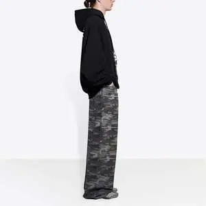 Balenciaga Wide Leg Camouflage Jeans - Grey