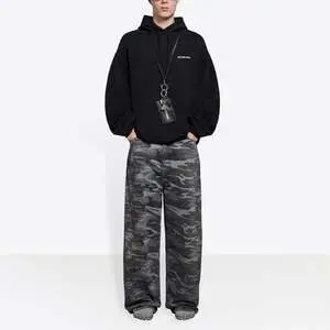 Balenciaga Wide Leg Camouflage Jeans