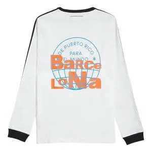 Adidas X Bad Bunny Dtmf Tour Merch Barcelona Long-sleeved Relaxed T-shirt - White