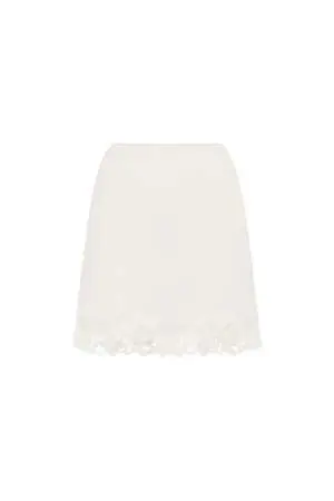 ROWIE Mina Silk Mini Skirt - Creme