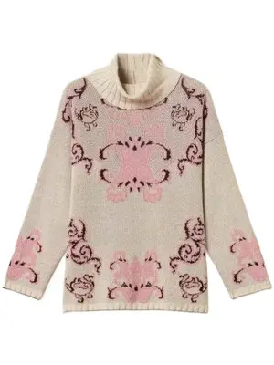 TWINSET Embroidered Turtleneck Pullover