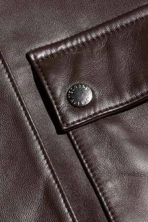 L'Agence Clotilde Cropped Leather Bomber Jacket