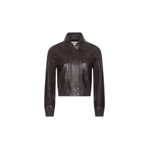 L'Agence Clotilde Cropped Leather Bomber Jacket