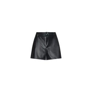 L'Agence Virelle Braided Waistband Vegan Leather Shorts