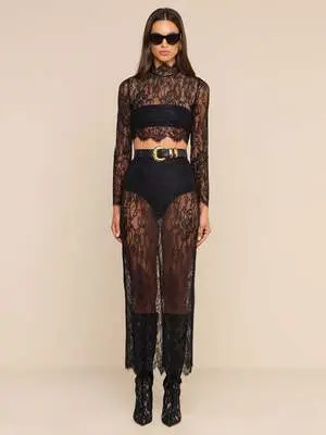 L'Agence Henriette Cropped Lace Top