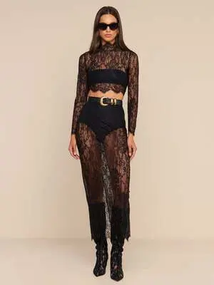 L'Agence Henriette Cropped Lace Top