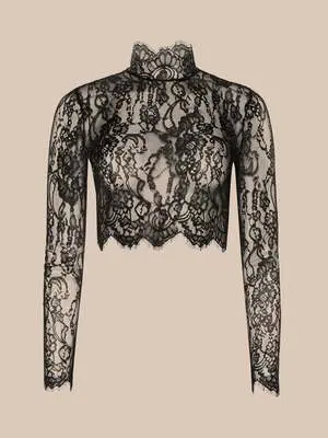 L'Agence Henriette Cropped Lace Top