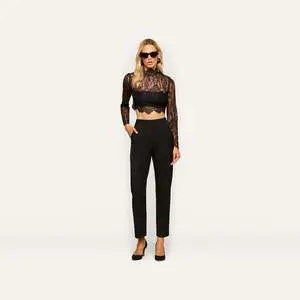 L'AGENCE Henriette Cropped Lace Top