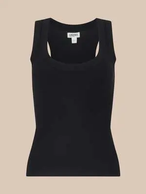 L'Agence Shania Racerback Tank Top - Black