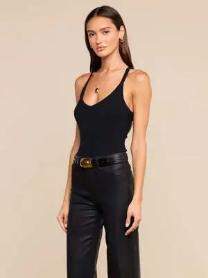 L'Agence Wrenna Racerback Bodysuit - Black
