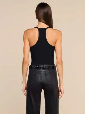 L'Agence Wrenna Racerback Bodysuit - Black