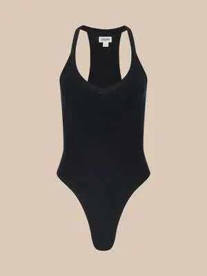 L'Agence Wrenna Racerback Bodysuit - Black