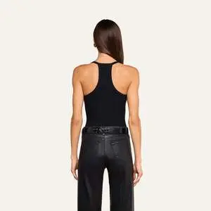 L'Agence Wrenna Racerback Bodysuit - Black