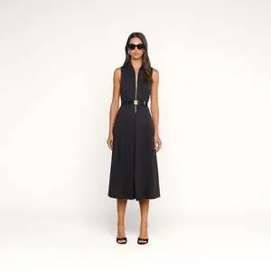 L'Agence Kolton Zip-up Belted Dress - Black