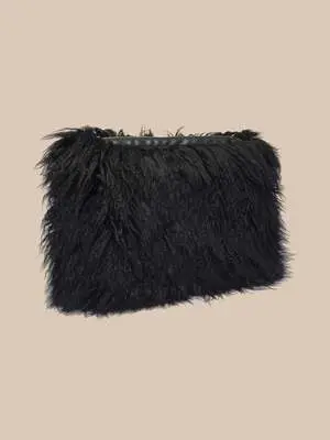 L'Agence Adelina Faux Fur Clutch