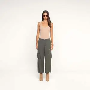 L'Agence Greer Nylon Jogger Pants - Ash Olive
