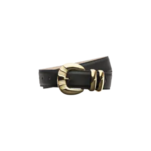 L'Agence Yarros Leather Belt - Black
