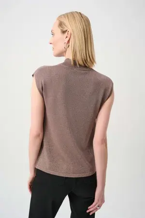 Joseph Ribkoff Sweater Knit Sleeveless Pullover With Iron-on Detail