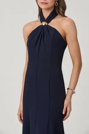 Shoshanna Midnight Stretch Crepe Scottie Dress