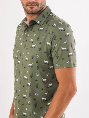 RUGGEDBUTTS Knit Short Sleeve Performance Polo - Pond Pups