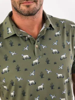 RUGGEDBUTTS Knit Short Sleeve Performance Polo - Pond Pups