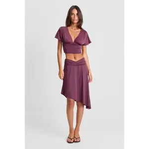 SASHA THERESE Winnie Midi Skirt - Wine