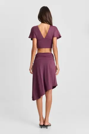 SASHA THERESE Winnie Midi Skirt - Wine