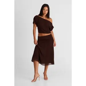 SASHA THERESE Margot Midi Skirt - Chocolate
