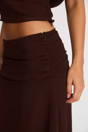 SASHA THERESE Margot Midi Skirt - Chocolate