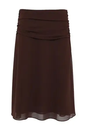 SASHA THERESE Margot Midi Skirt - Chocolate