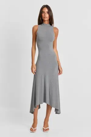 SASHA THERESE Maeve Midi Dress - Grey Marle