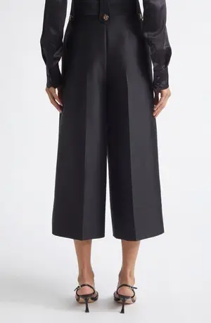 Zimmermann Valiant High Waist Wool & Silk Wide Leg Culottes