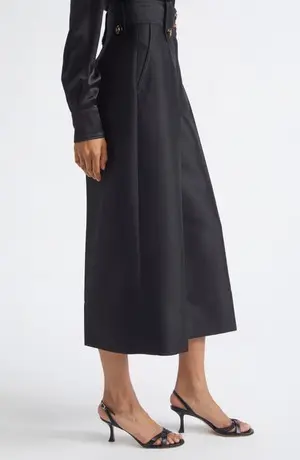 Zimmermann Valiant High Waist Wool & Silk Wide Leg Culottes