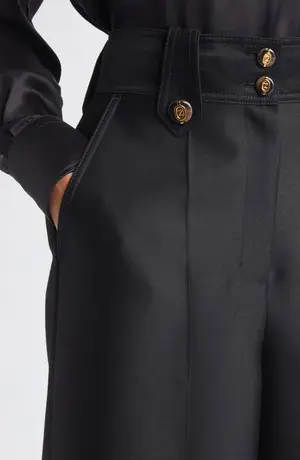 Zimmermann Valiant High Waist Wool & Silk Wide Leg Culottes