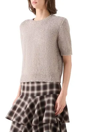 Akris Short Sleeve Alpaca Blend Sweater