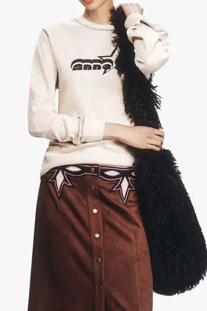 Anna Sui Logo Tees Thermal T-shirt - Oatmeal