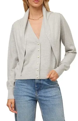 Fifteen Twenty Wren Scarf Cardigan - Light Gray